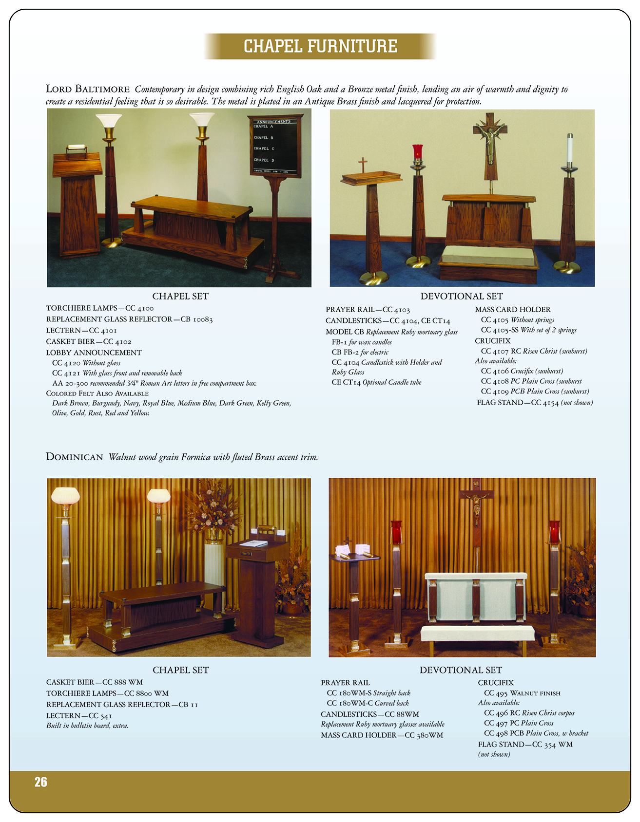 Chapel Equipment - Abigal Press